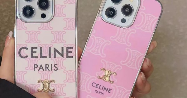 Celine Triomphe iPhone Case - Luxury Metallic Phone Cover